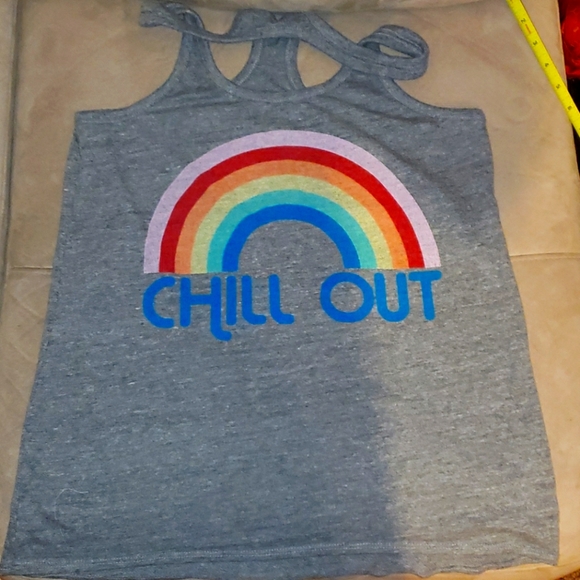 Chaser | Tops | 5 For 2chaser Gray Chill Out Rainbow Tank Top | Poshmark